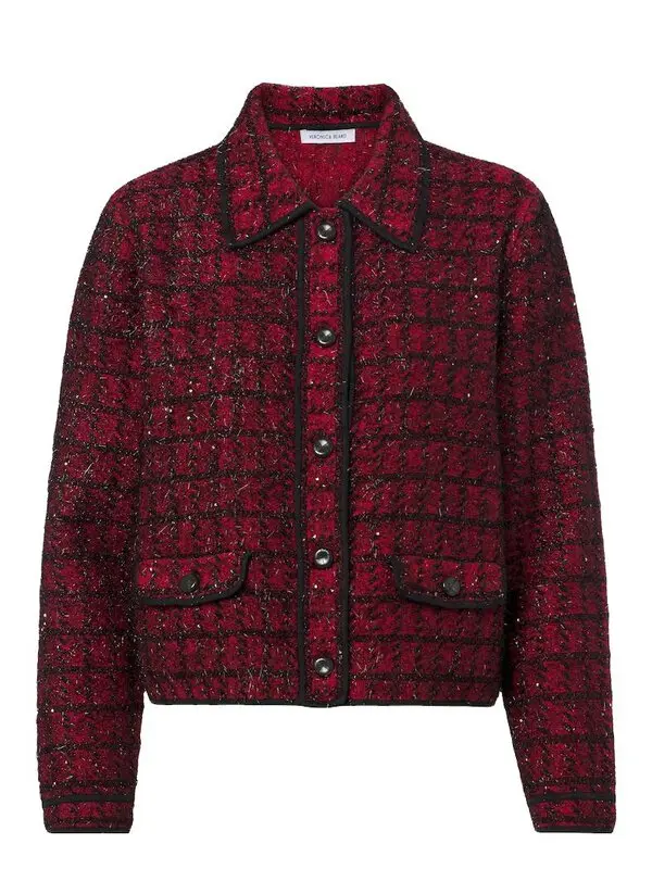 Veronica Beard Blanche Tweed Jacket - Red