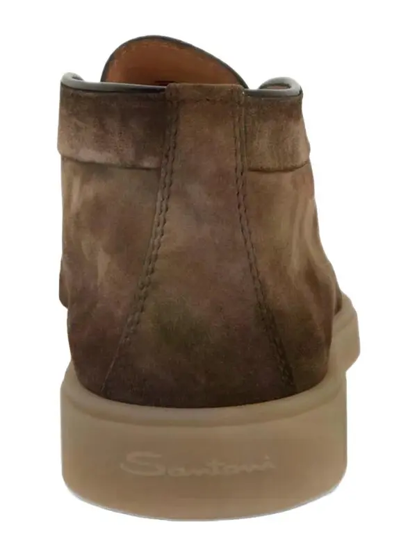 Santoni Suede Slip-on Boots - Brown