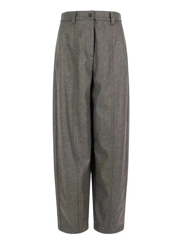 Moncler Loden Pressed-crease Wide-leg Trousers - Green