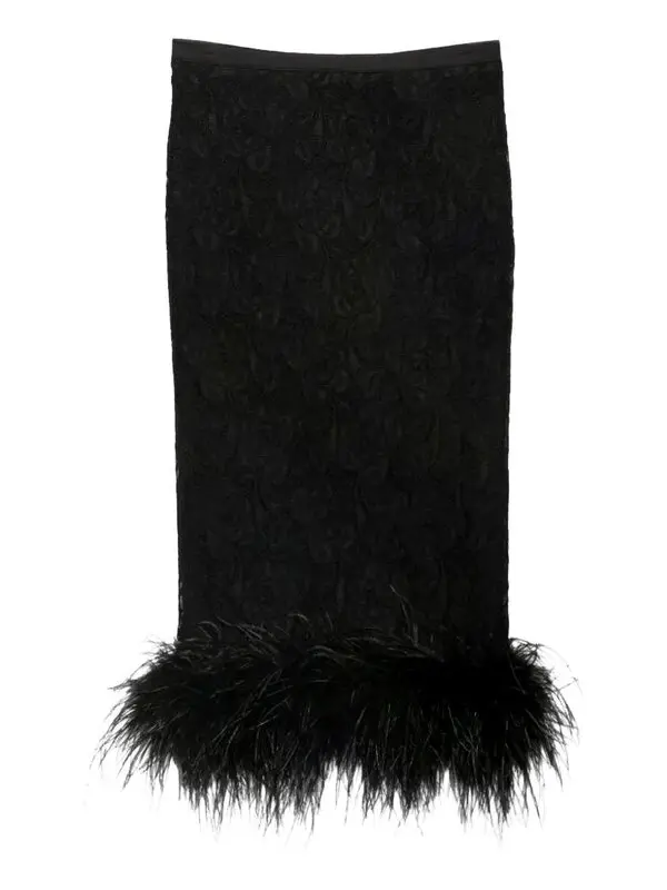 ALESSANDRO LEGORA Lace-construction Midi Skirt - Black