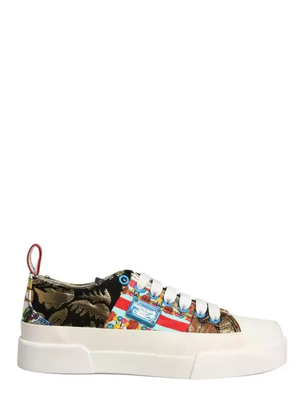 Dolce & Gabbana Multicolor Patchwork Low-top Sneakers - Black