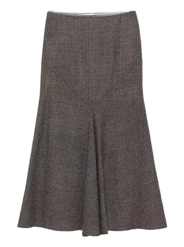 Etro Check-pattern Panelled Midi Skirt - Grey