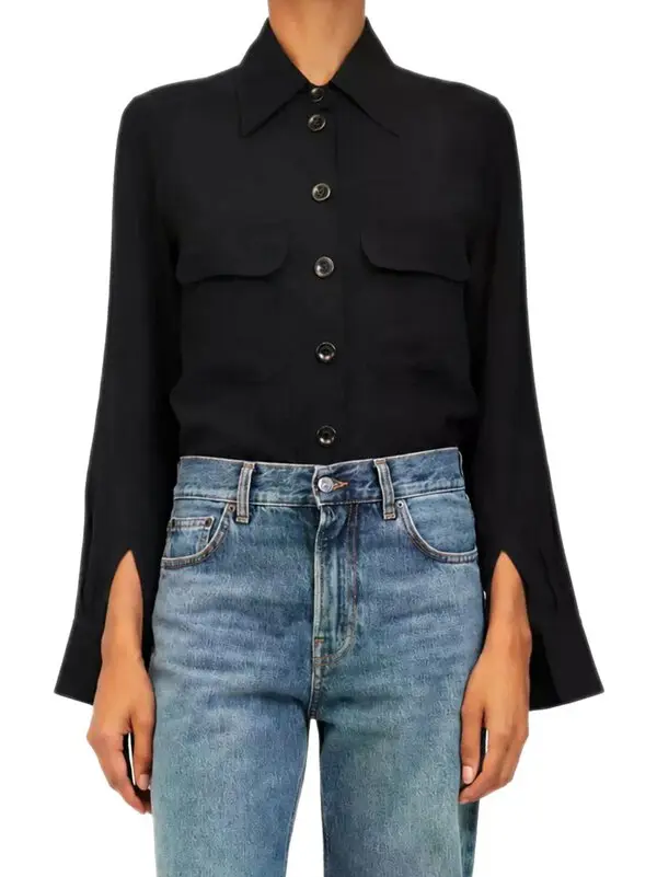 Chloé Button-up Silk Shirt - Black