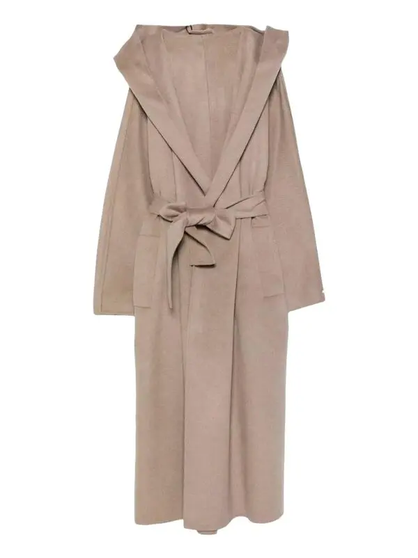 Marella Hooded Belted Coat - Grey