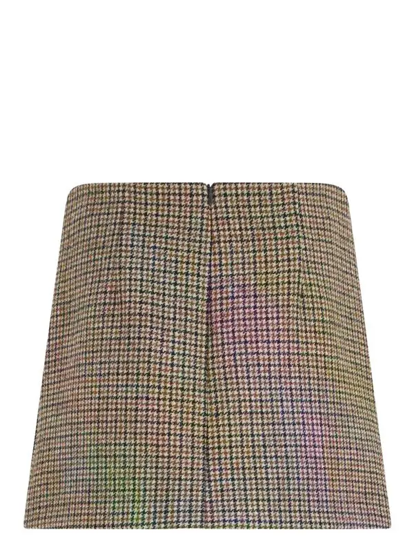 P.a.r.o.s.h Check-pattern Wool Mini Skirt - Neutrals