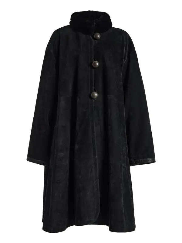 THE ROW Bottan Mink-trimmed Shearling Coat - Black