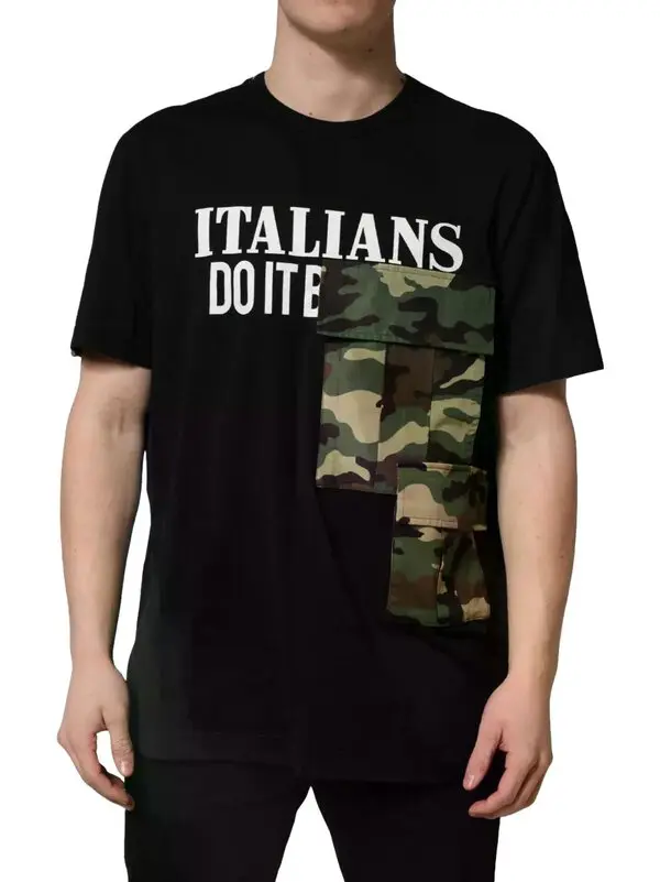 Dolce & Gabbana Camouflage Graphic Cotton Crew-neck T-shirt - Onyx