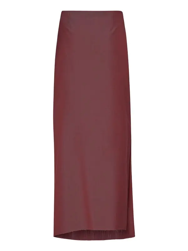 THE ROW Gurio Raw-edge Wool Maxi Skirt - Red