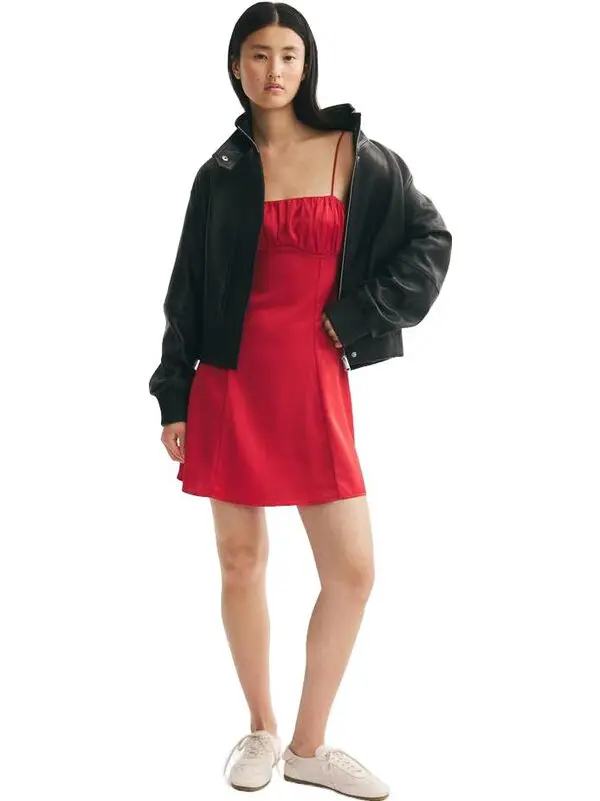 H&M Ruched Strappy Dress - Red