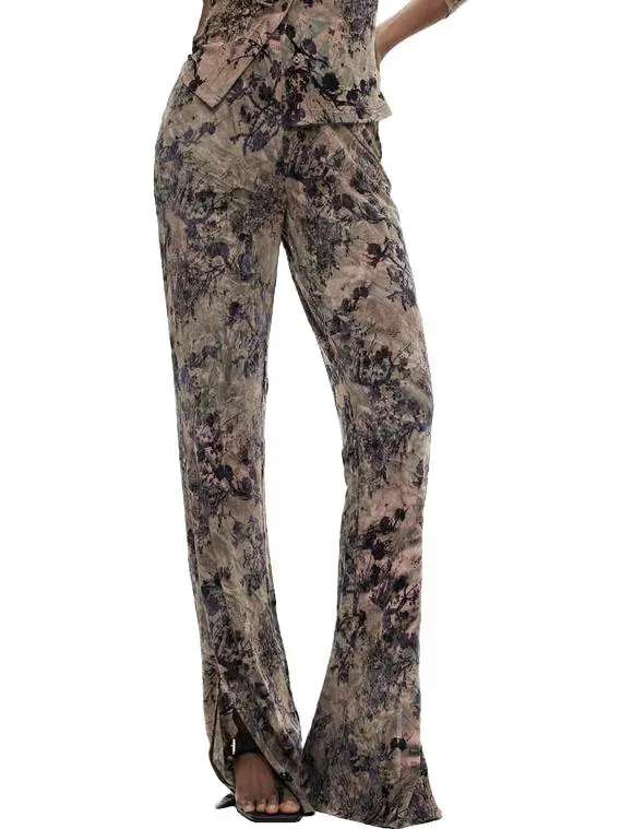 Desigual Flocked Long Trousers - Black