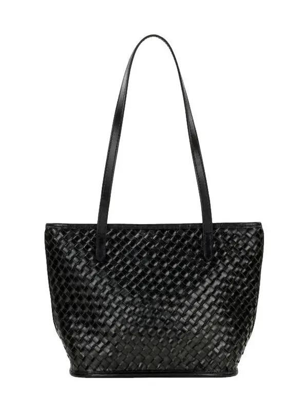 PATRICIA NASH Emmie Woven Leather Tote - Black