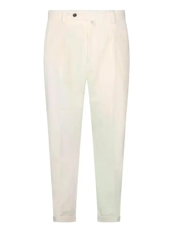 BERWICH Pleated Corduroy Trousers - Neutrals