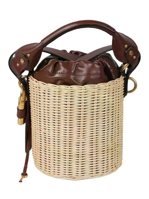 Chloé Small Paddington Bucket Bag In Wicker - Neutrals