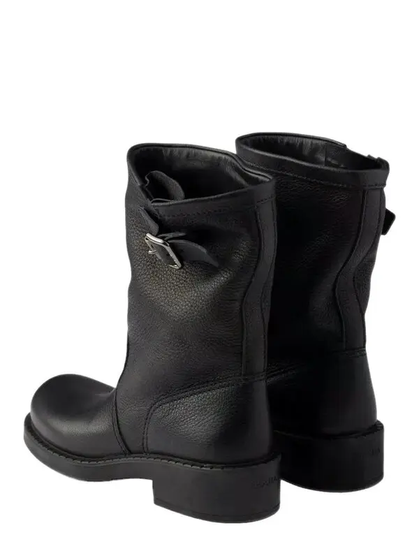Prada Leather Mid-calf Boots - Black