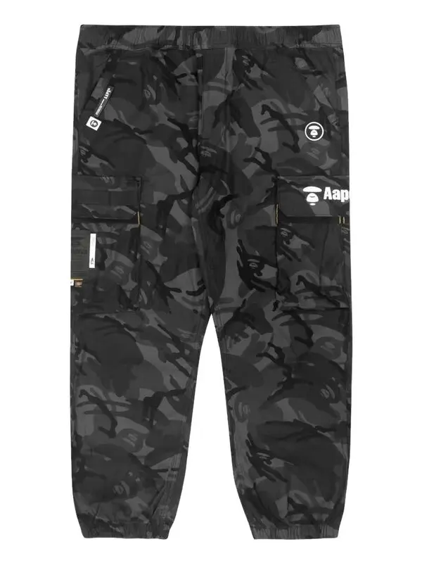 AAPE BY *A BATHING APE Camo-print Cargo Tapered Trousers - Black