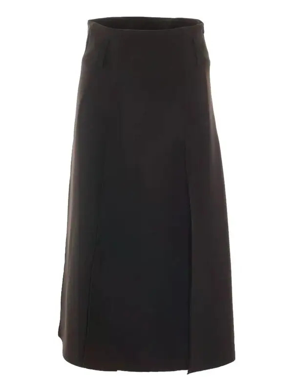 RUE DU BAC Split-detail Zip-fastening Midi Skirt - Black