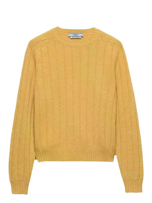 Prada Re-cashmere Crew-neck Sweater - Yellow