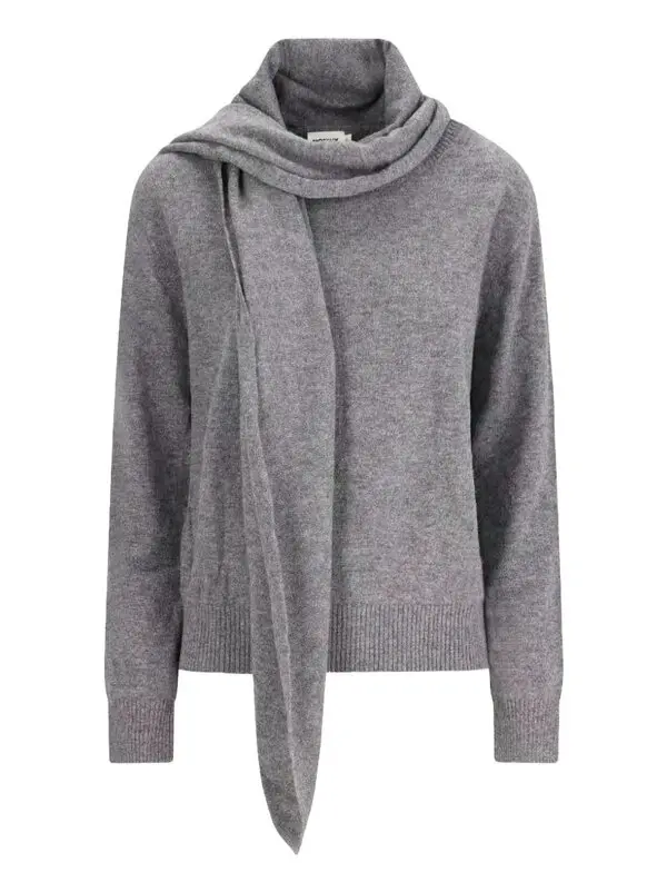 NOTSHY Prisma Scarf-detail Cashmere Sweater - Grey