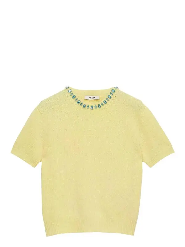 Prada Wool And Cashmere Crew-neck Sweater - Yellow