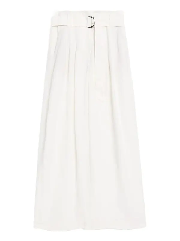 Brunello Cucinelli Macro Belted Linen-blend Pleated Wide-leg Pants - Natural