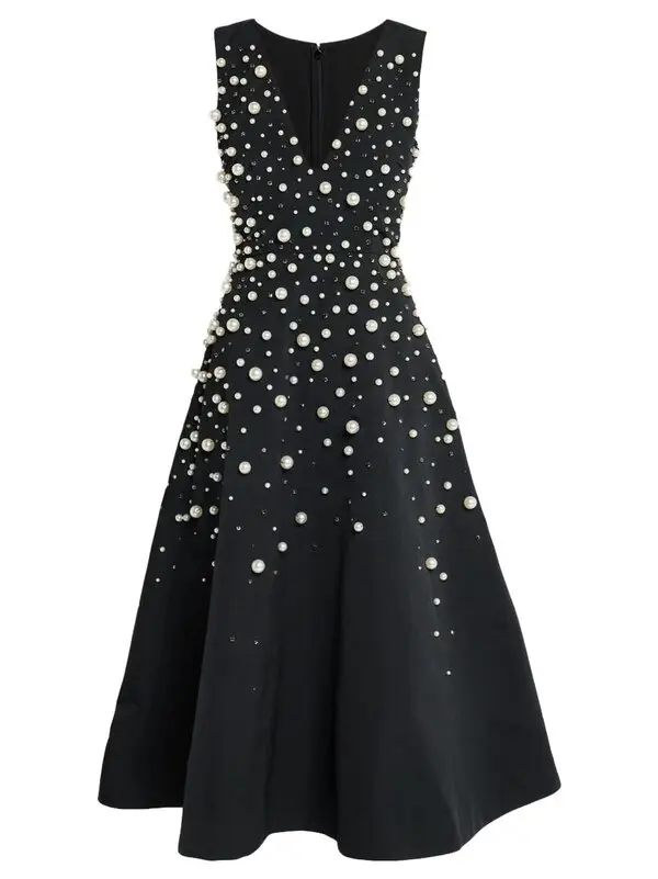 Prabal Gurung Degrade Embellished Sleeveless Midi Dress - Black