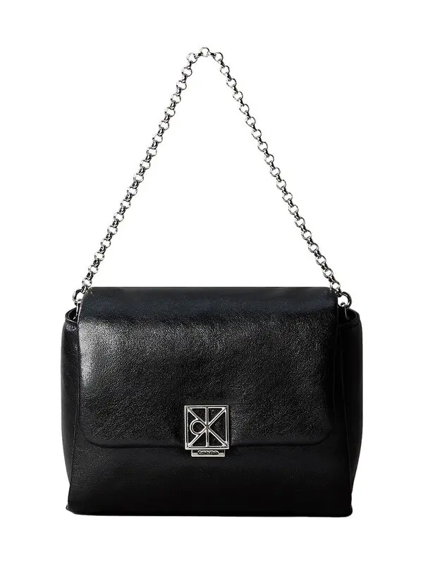 Calvin Klein Emblem Logo Hardware Padded Crossbody Bag - Black