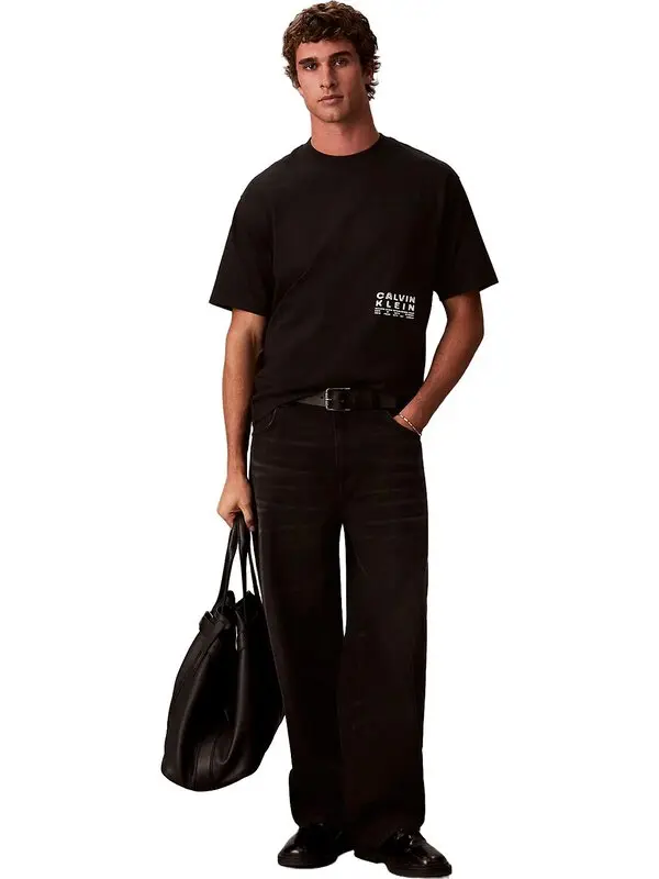 Calvin Klein Relaxed Stencil Logo Graphic Tee - Black