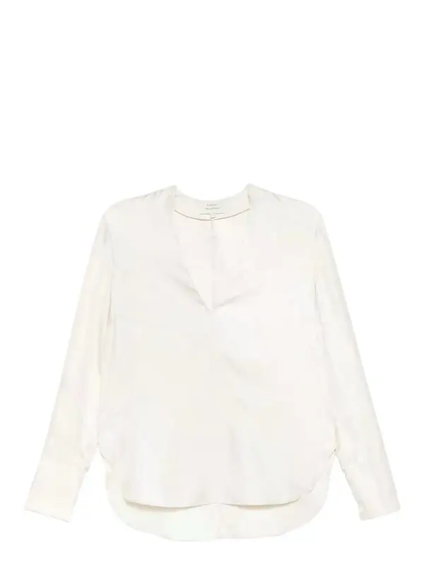 Loulou De Saison V-neck Wrap-front Blouse - Neutrals