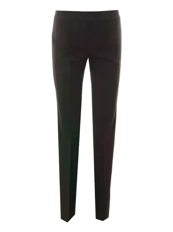 RUE DU BAC Pressed-crease Elasticated-waist Slim-fit Trousers - Black