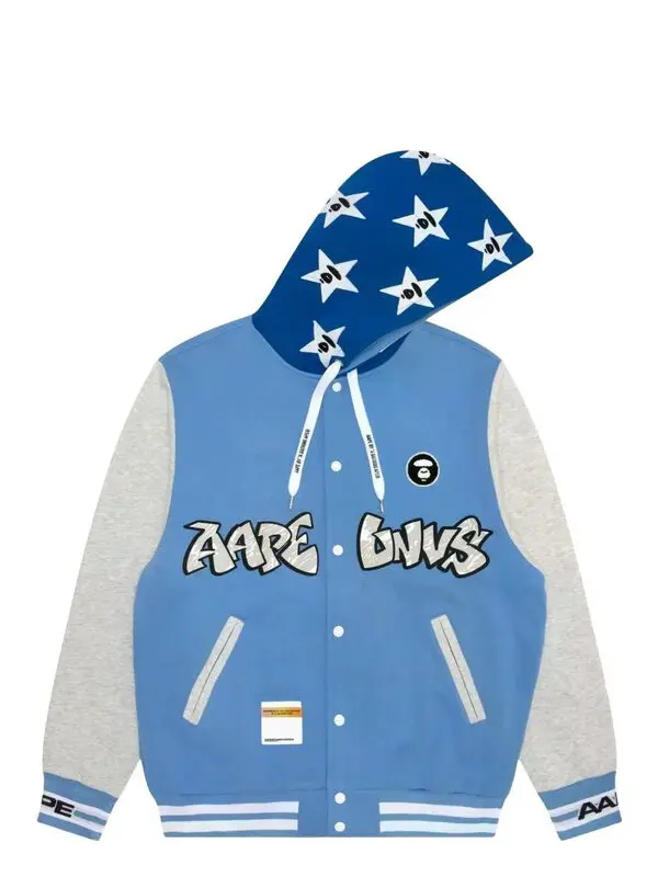 AAPE BY *A BATHING APE Aapeunvs Moonface Hooded Bomber Jacket - Blue
