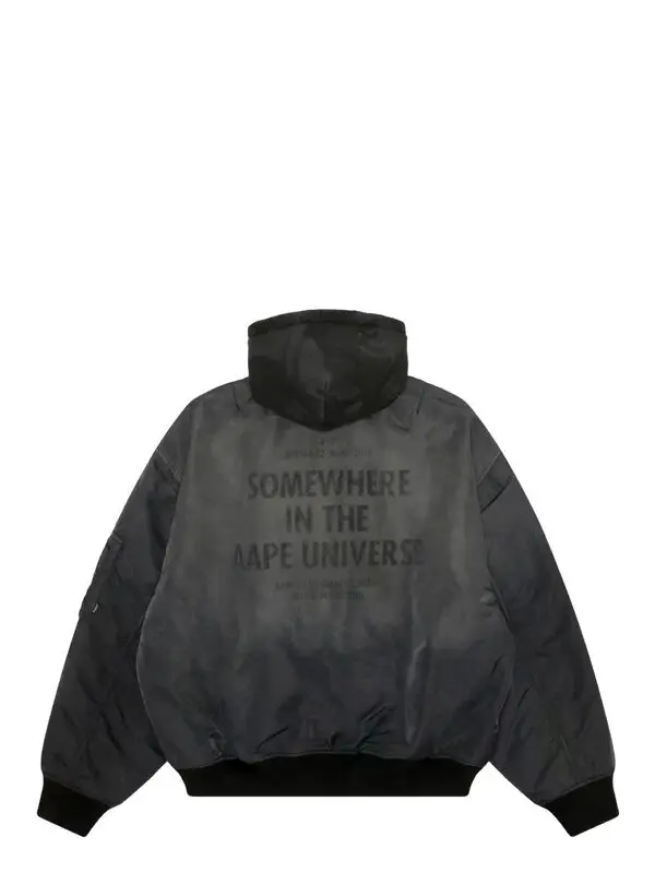 AAPE BY *A BATHING APE X Alpha Industries Moonface Reversible Bomber Jacket - Charcoal Grey