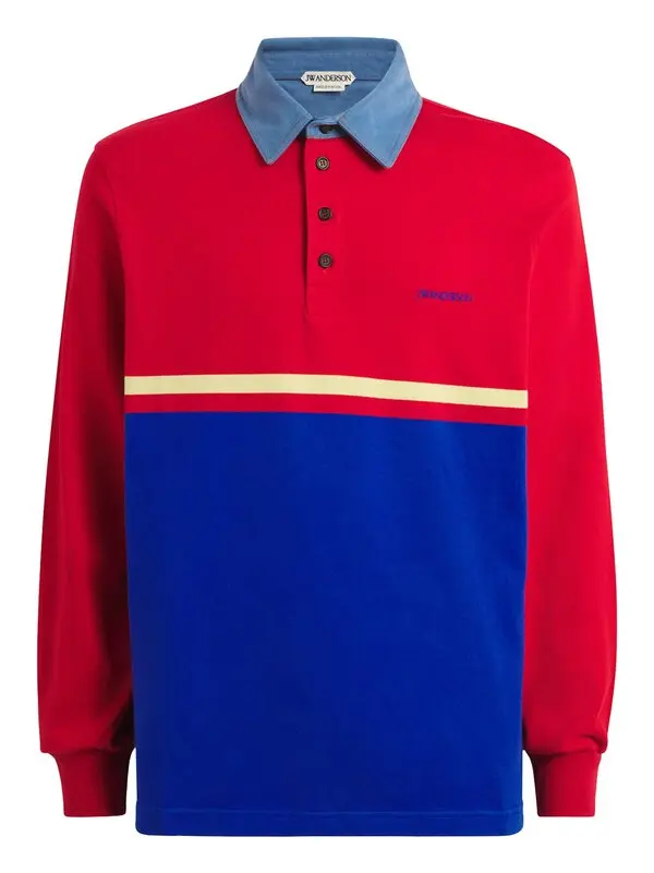 JW Anderson Cotton Contrast Rugby Shirt - Red