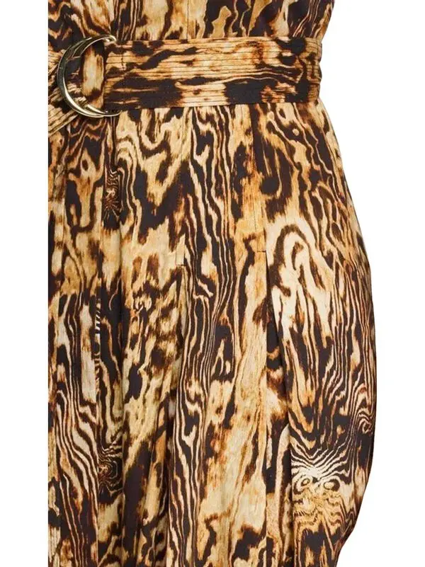 Adam Lippes Leighton Animal-print Belted Midi Shirtdress - Copper Multi