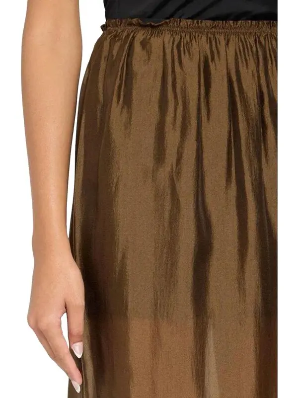 THE GARMENT Gillian Lace-trim Sheer Chiffon Skirt - Brown