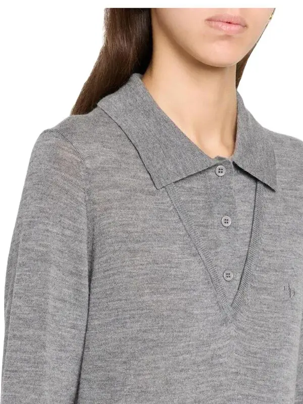 THE GARMENT Bergen Merino Wool Polo Sweater - Grey