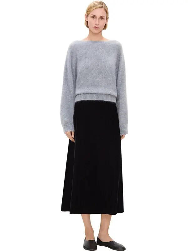 Theory Fluid Skirt In Stretch Velvet - Black