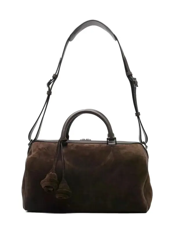 Magda Butrym Varsovia Suede-finish Flower-detail Tote Bag - Brown