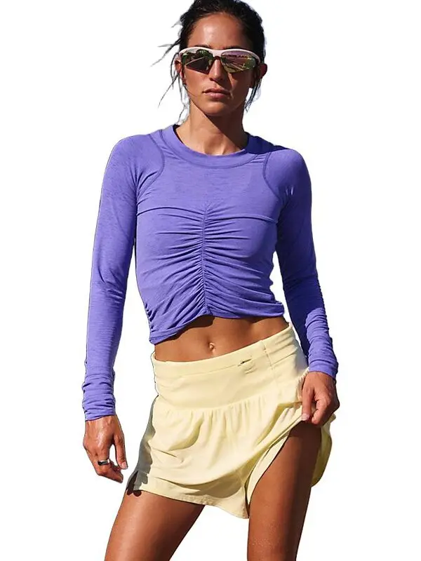 Free People Mile A Minute Uv Protection Run Shorts - Daylight