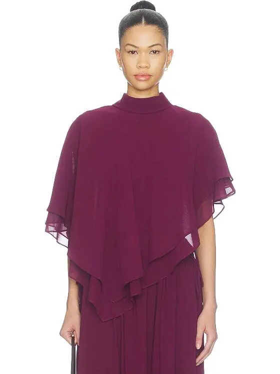 Line & Dot Amorette Cape Style Top In Purple - Plum