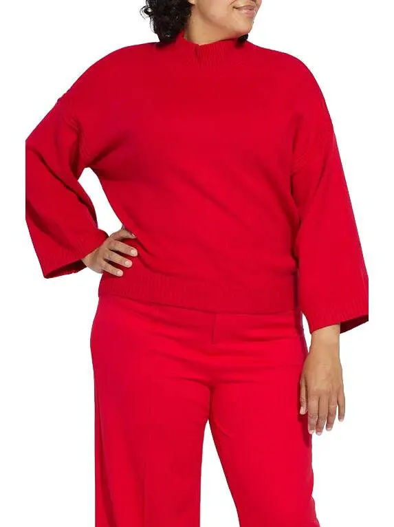 Lyssé Maura Wide Sleeve Mock Neck Sweater - Rouge
