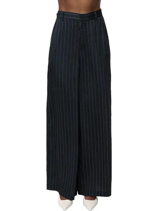 JLUXLABEL Social Club Pinstripe Pants - Black