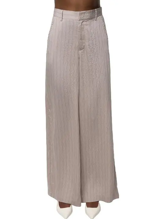 JLUXLABEL Social Club Pinstripe Pants - Stone