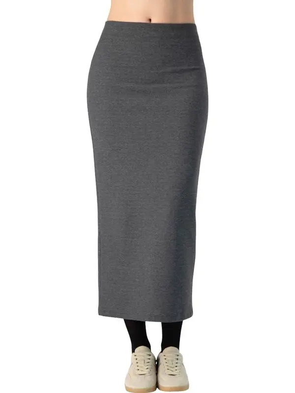 IVONNE Pull-on Jersey Maxi Pencil Skirt - Gray