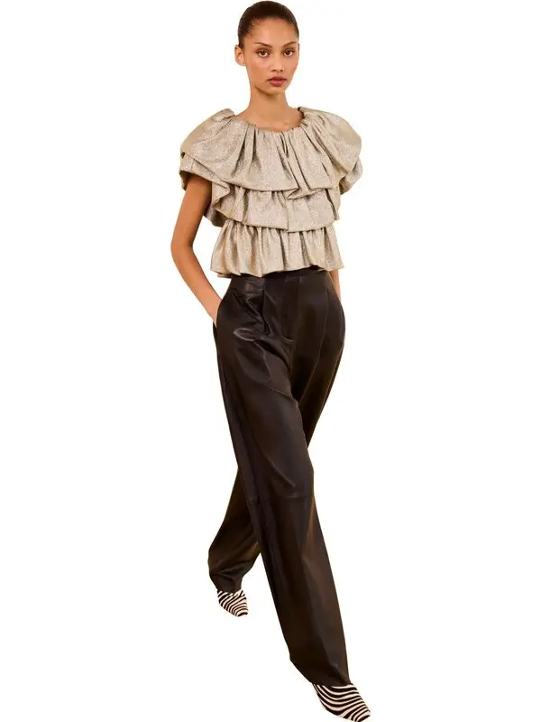 Ulla Johnson Cecile Ruffle Top - Argent