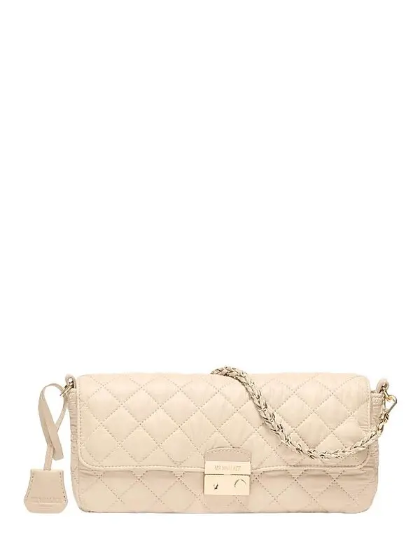 Mz Wallace Crosby Lock Quilted Baguette Bag - Sand