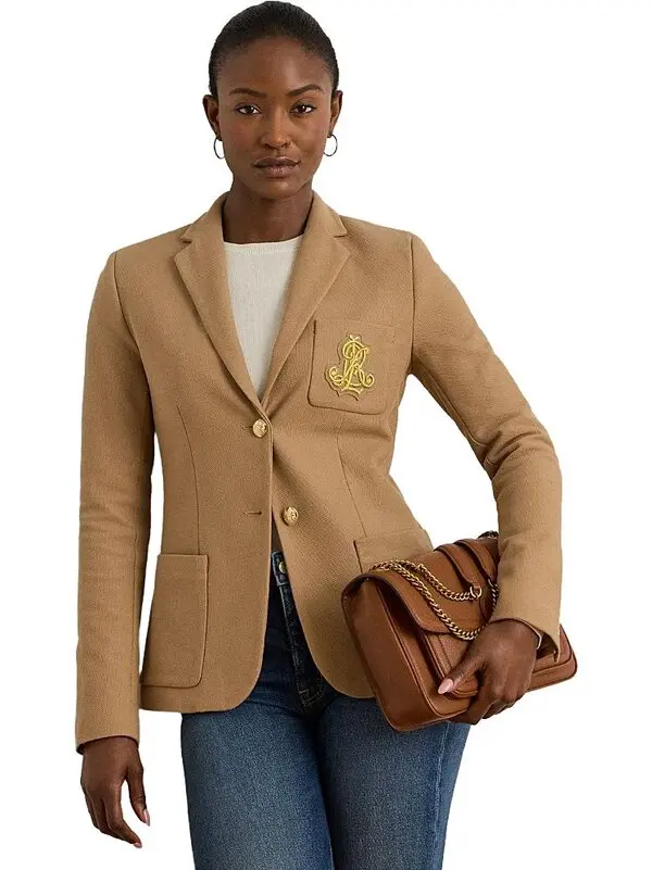 Ralph Lauren Bullion Jacquard Blazer - Lauren Camel