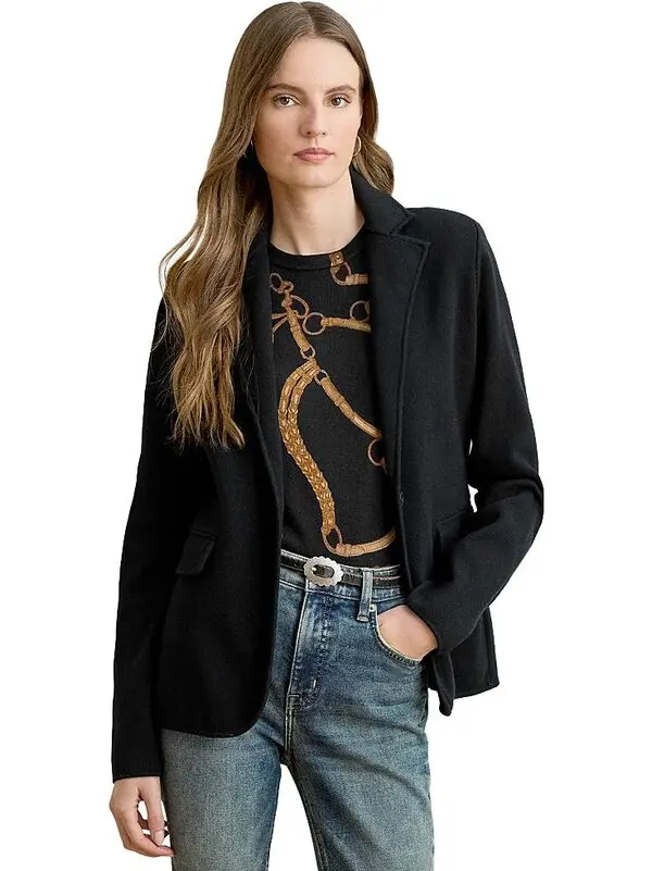 Ralph Lauren Cotton Blend Sweater Blazer - Midnight