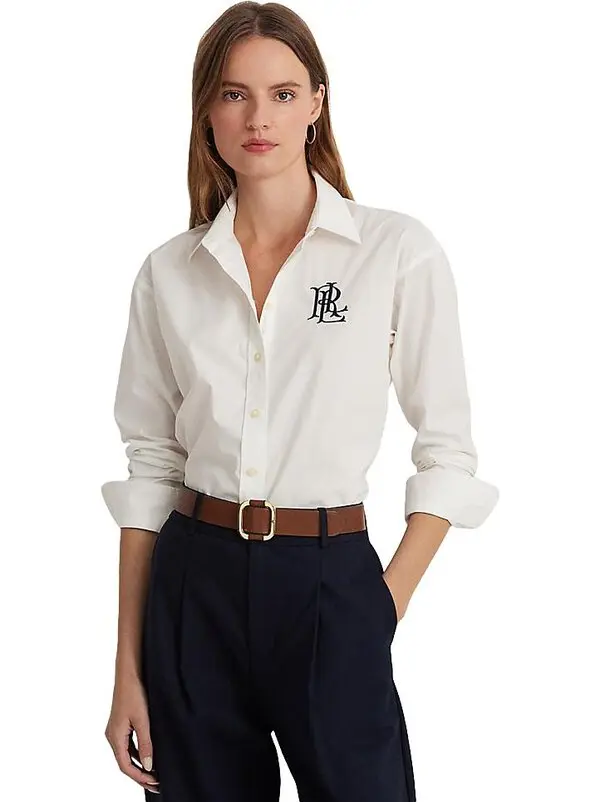 Ralph Lauren Cotton Stretch Button Up Shirt - White