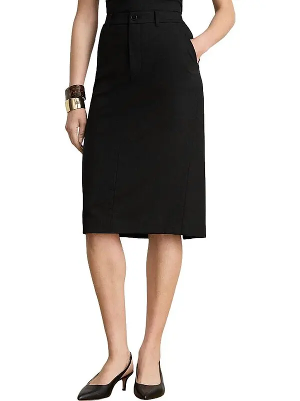 Ralph Lauren Crepe Pencil Skirt - Black