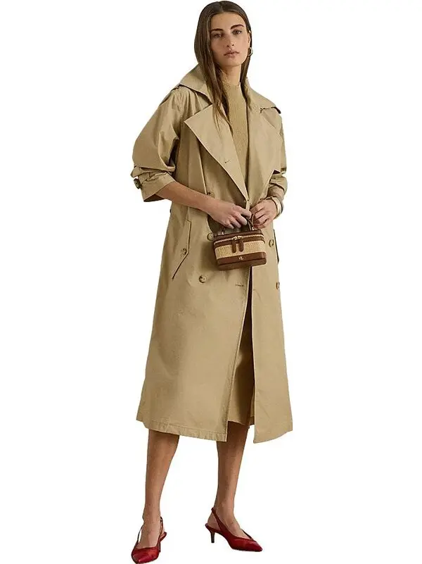 Ralph Lauren Double Breasted Cotton Trench Coat - Tan
